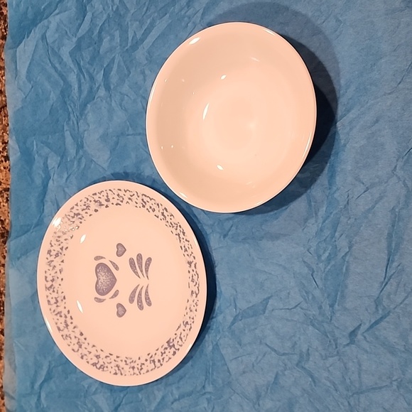 Corelle | Dining | Corelle Blue Hearts Saucer And Bowl | Poshmark